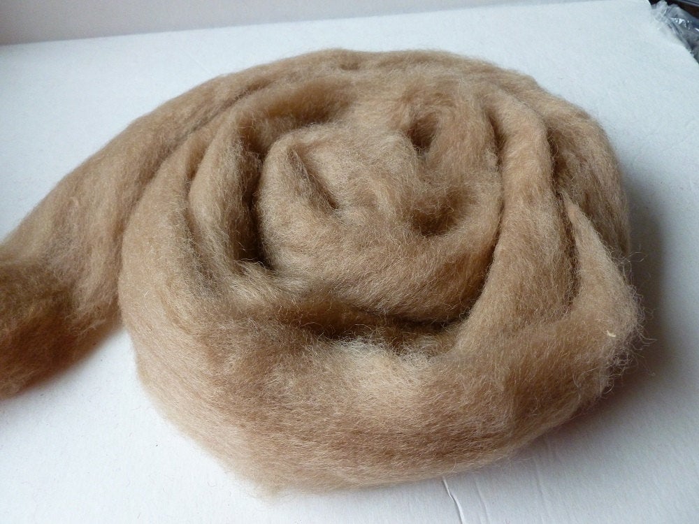 Light Brown Romney and Merino Blend Wool Roving | Felted for Ewe